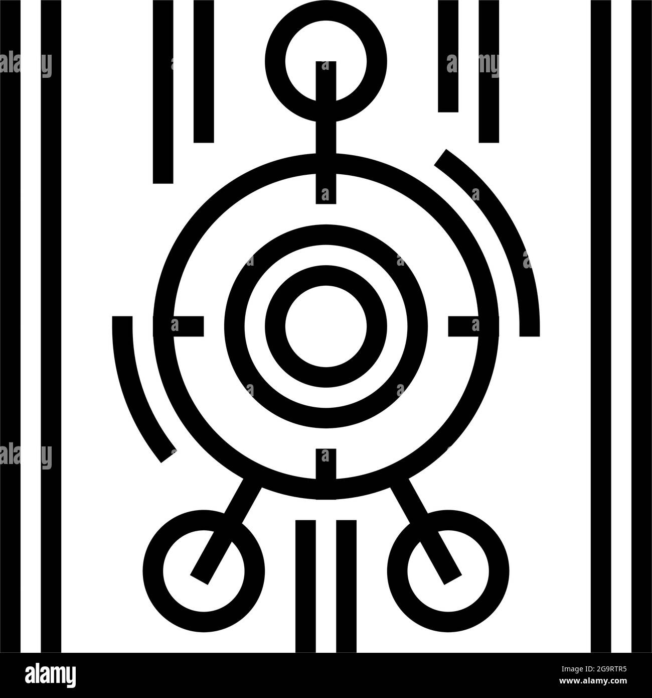 alien sight line icon vector. alien sight sign. isolated contour symbol ...