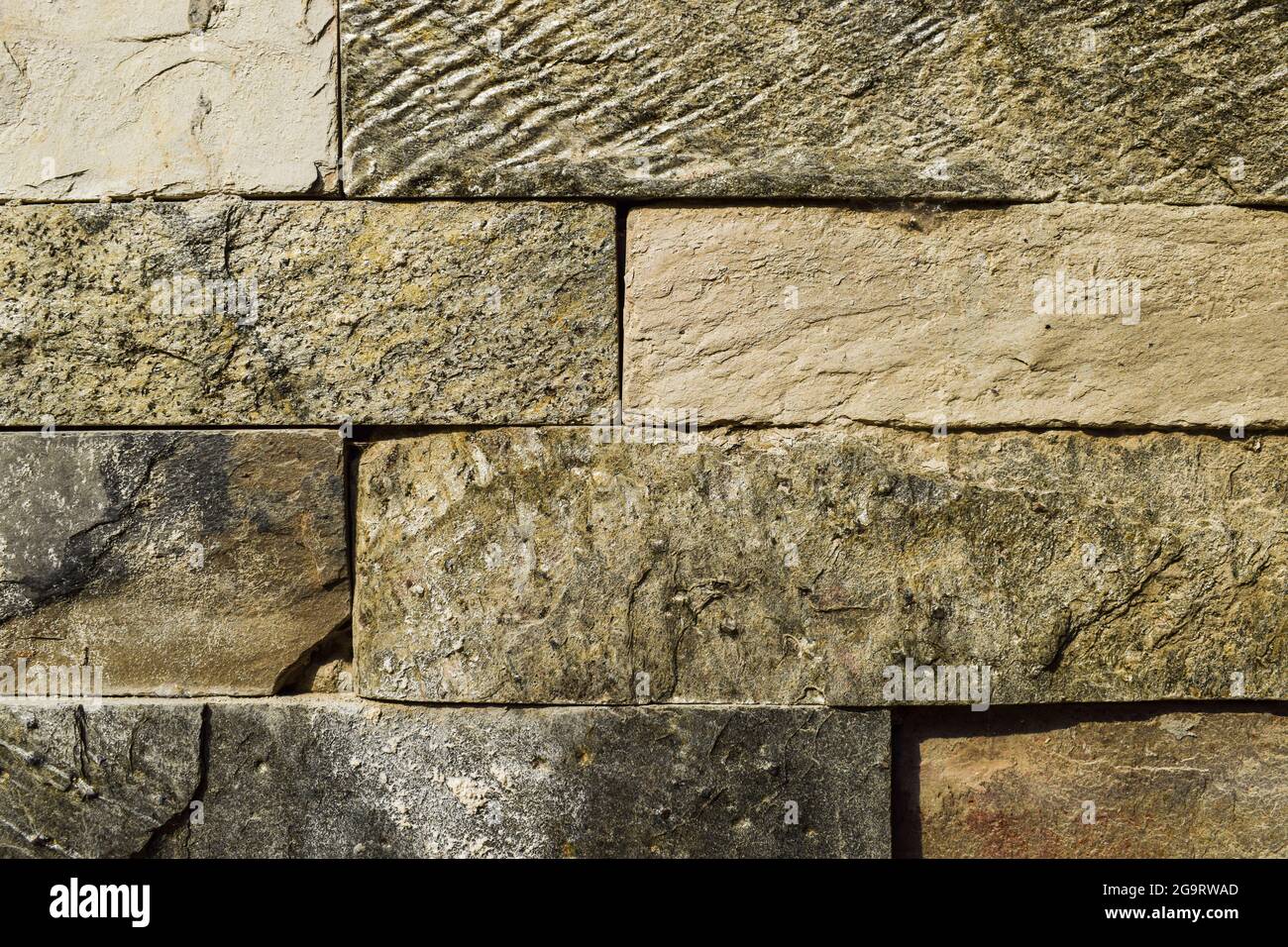 Wall background of natural stone bricks exterior pattern texture design ...