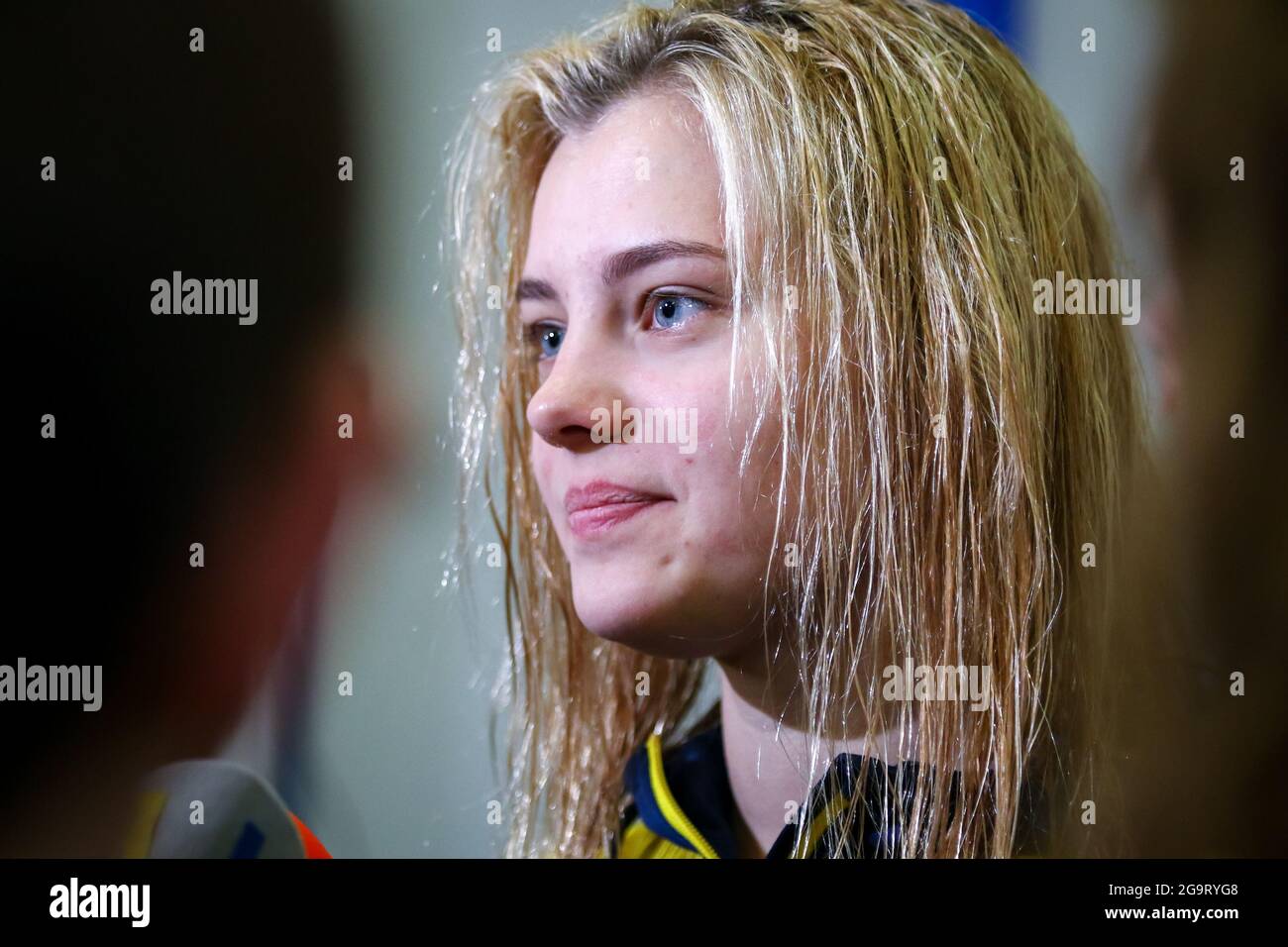 KYIV, UKRAINE - AUGUST 5, 2019: Portrait of diver Sofiia Lyskun of ...