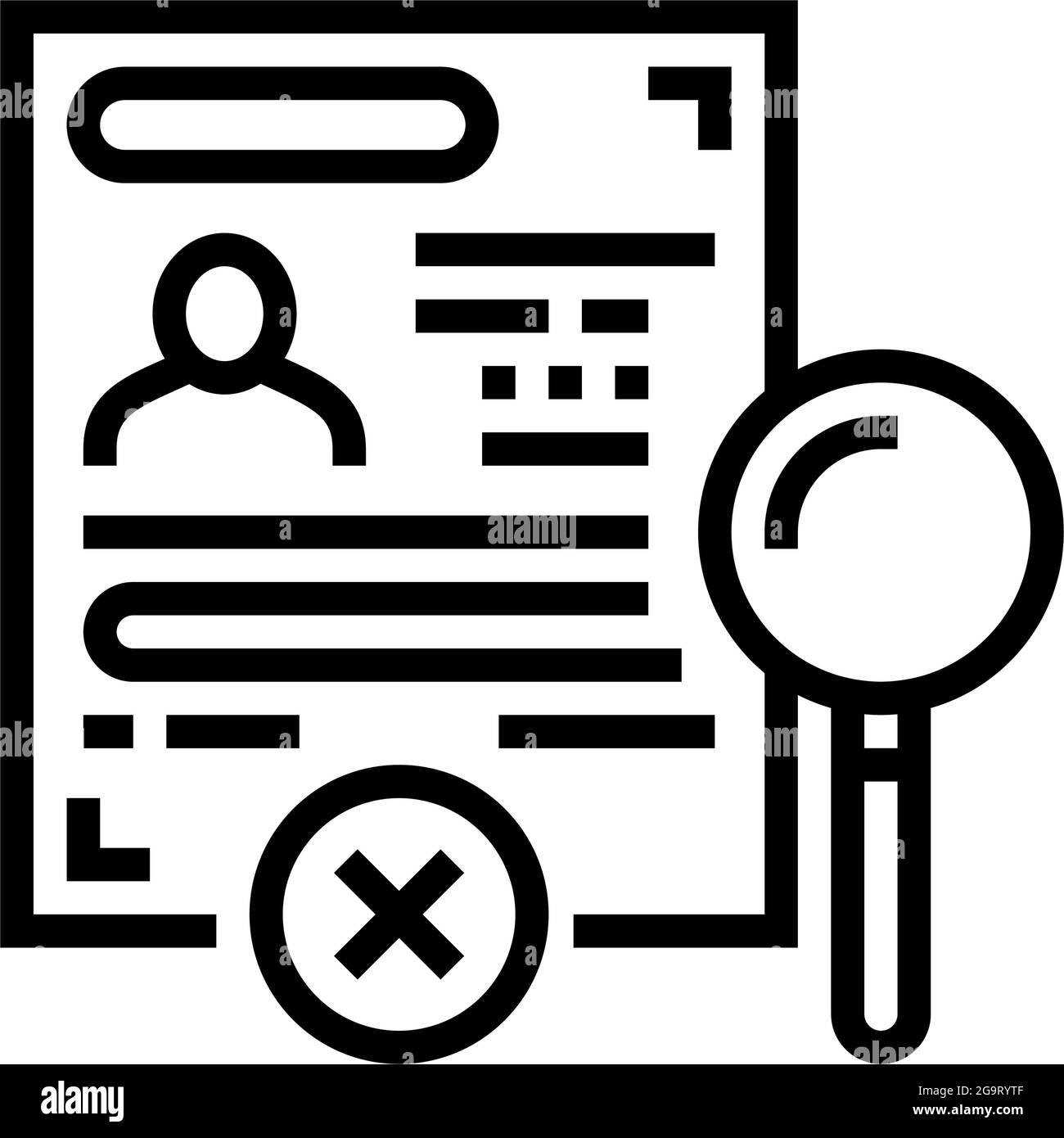 visa rejection line icon vector. visa rejection sign. isolated contour ...