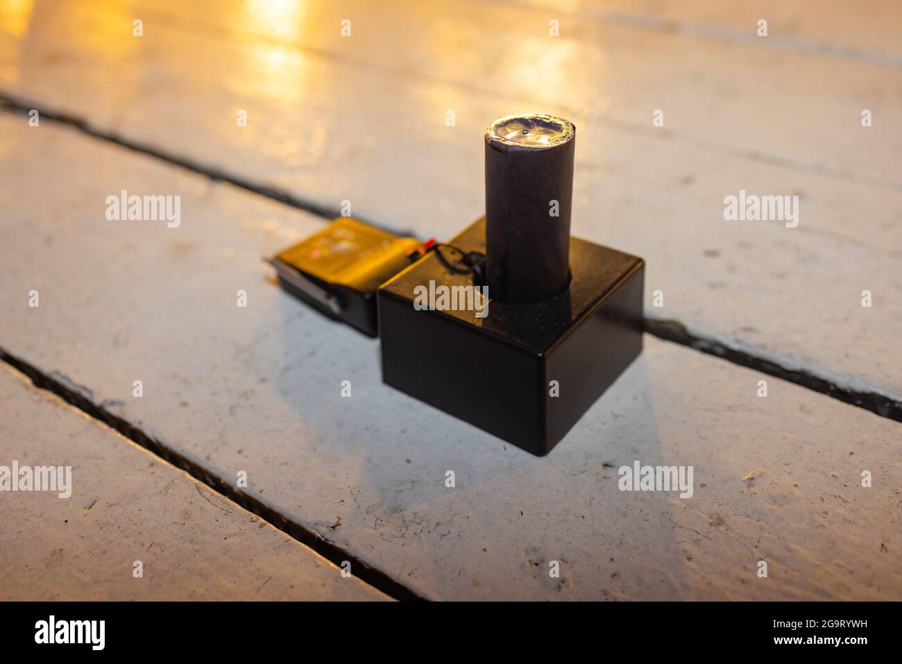 Fireworks devices setup pipe form mini pyrotechnics Stock Photo - Alamy