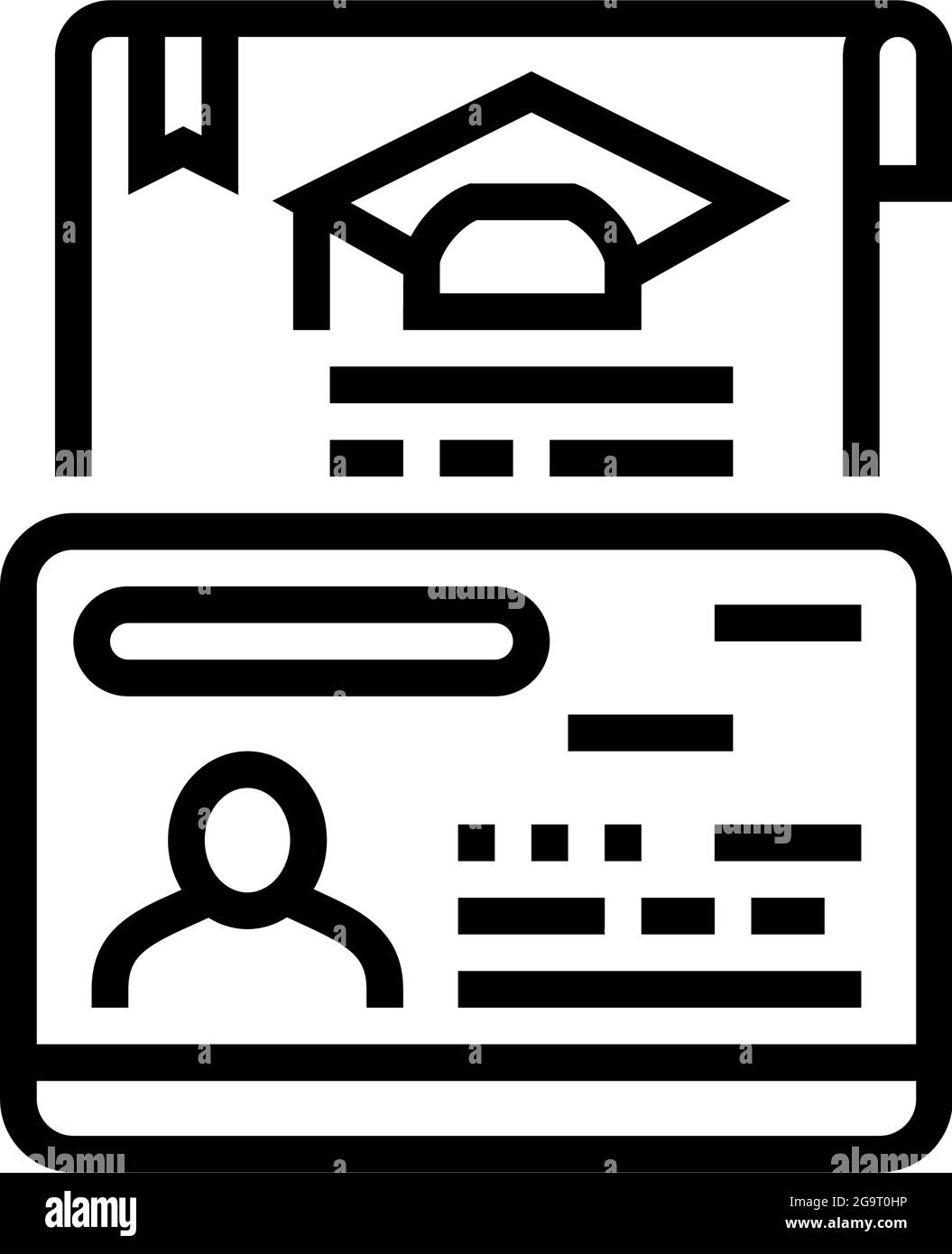 educational visa line icon vector. educational visa sign. isolated ...