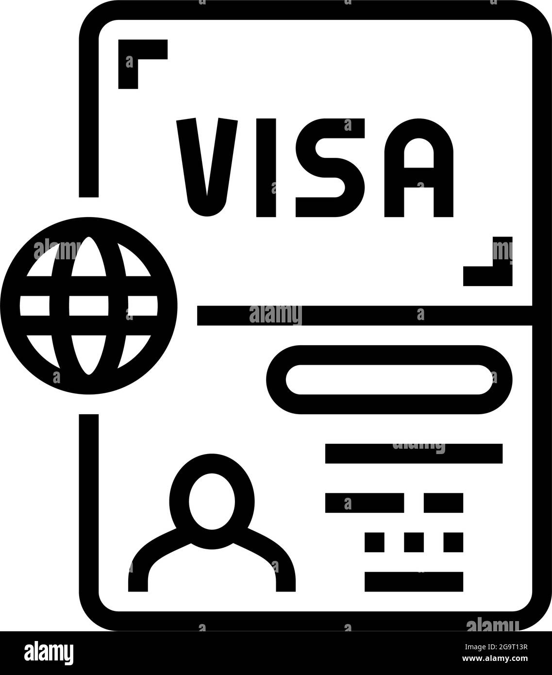 permitting document visa line icon vector. permitting document visa ...