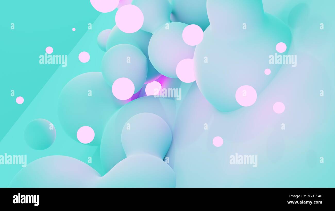 Abstract background formed by spherical shapes and a surface. 3D ...