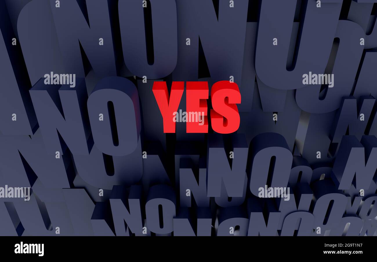 3D illustration of a brave Yes Stock Photo - Alamy