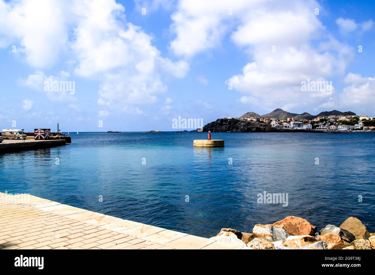 Beautiful Cabo de Palos coast and pier (Murcia community, Spain) on a ...