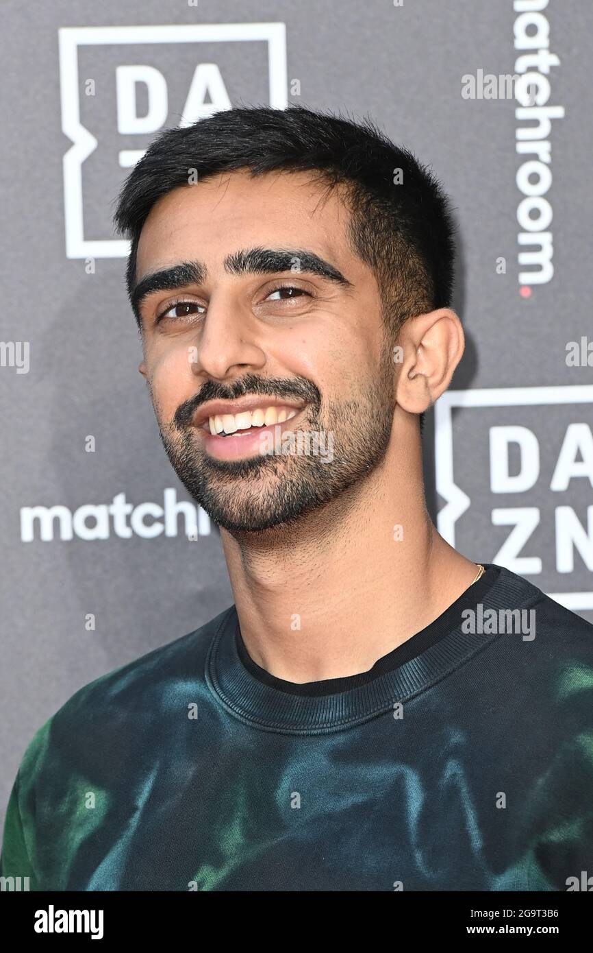 London, UK. 27 July 2021. Vikkstar arriving at the Dazn x Matchroom ...