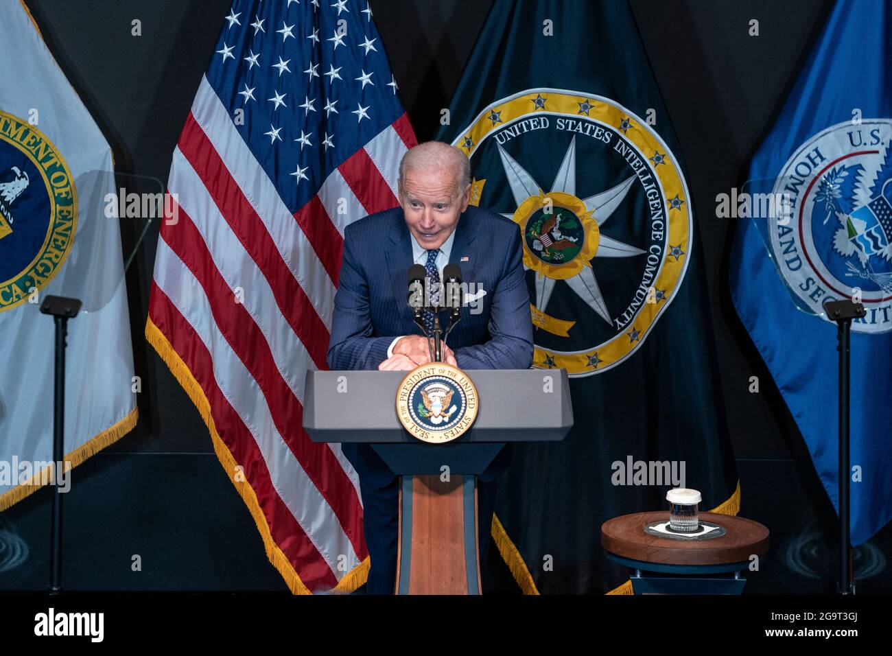 U.S. President Joe Biden delivers remarks to Intelligence Community ...