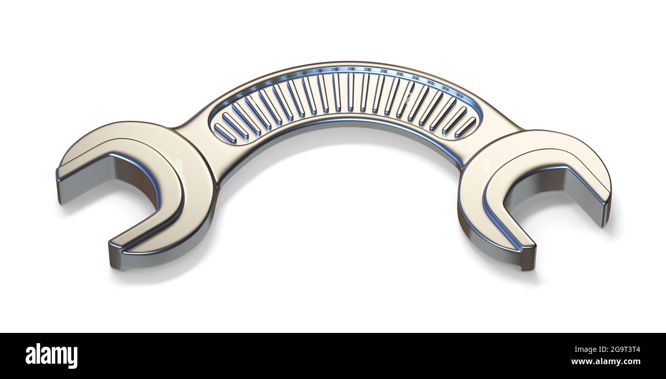 Bent wrench 3D render illustration isolated on white background Stock ...