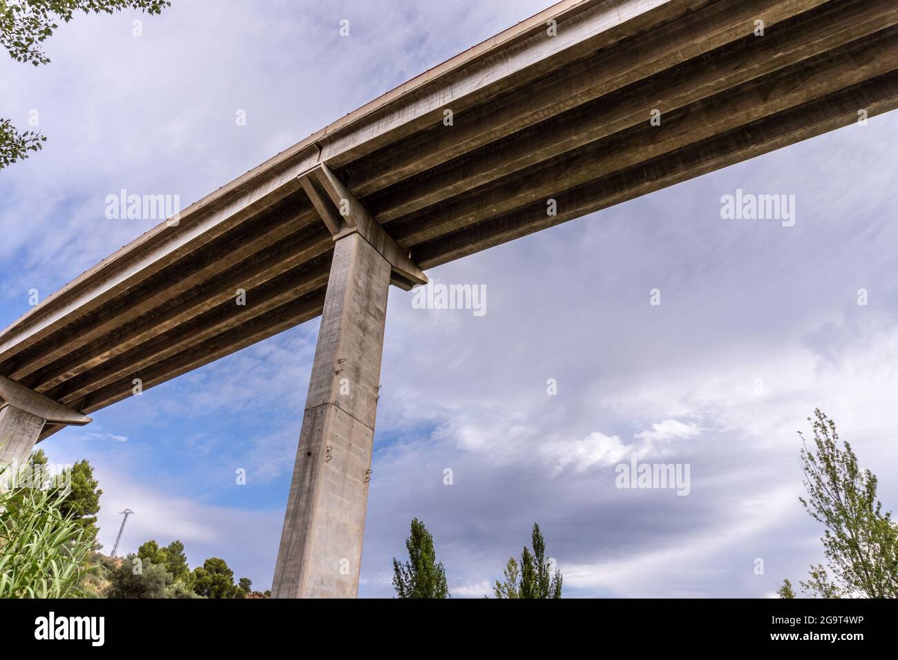 Low angle shot of a pedestrian bridge Stock Photo - Alamy