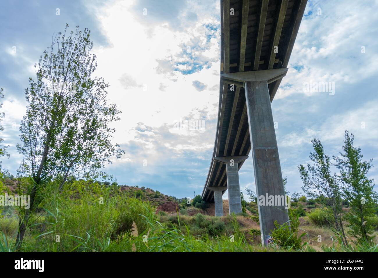 Low angle shot of a pedestrian bridge Stock Photo - Alamy