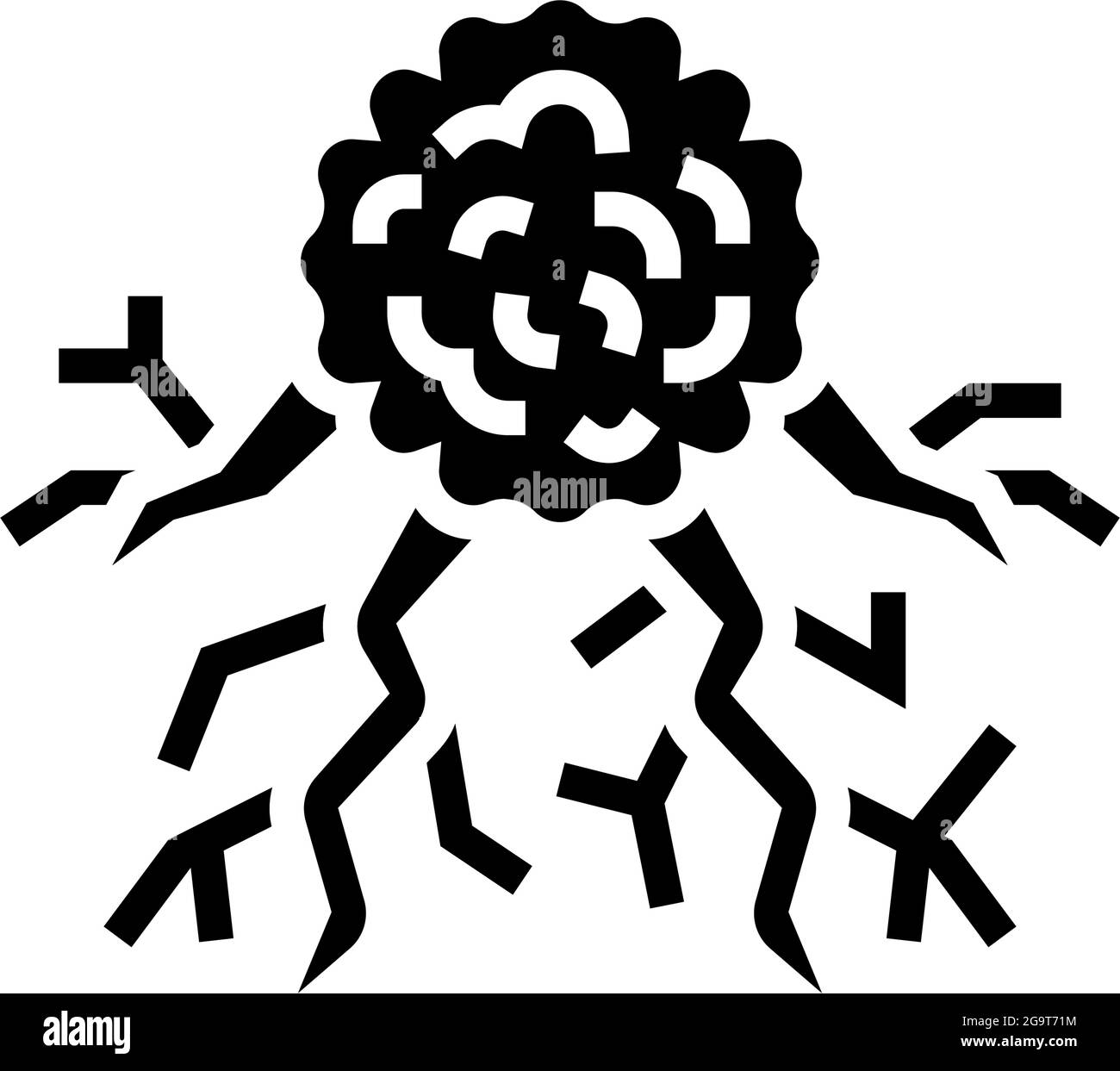 cancer cell glyph icon vector illustration Stock Vector Image & Art - Alamy