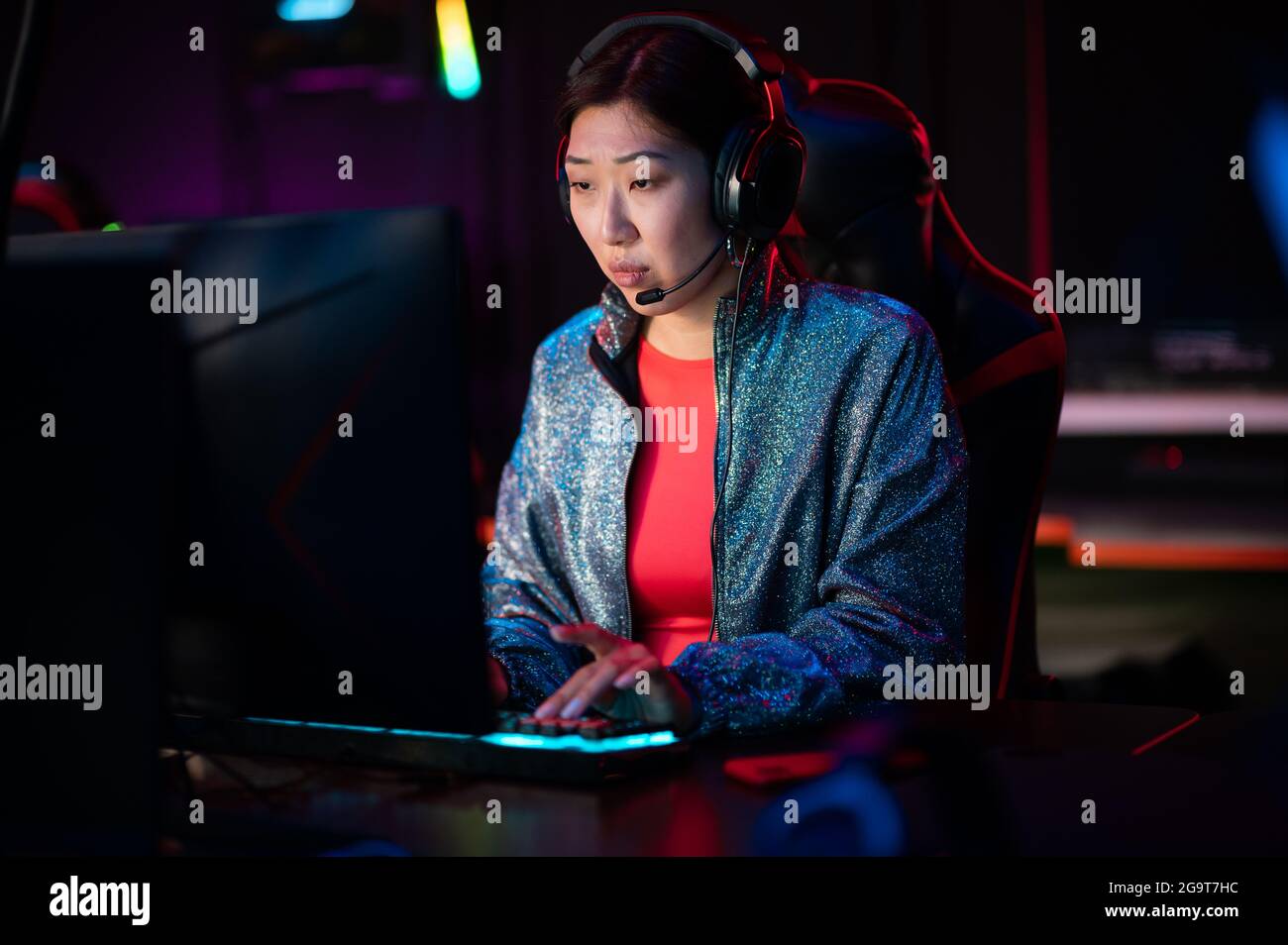 A young chinese esports player at an international esports tournament ...