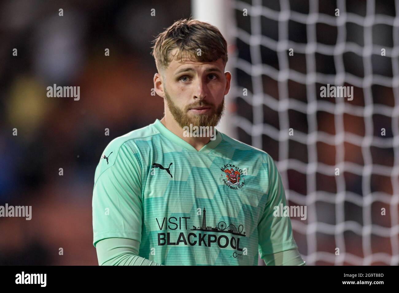 Daniel Grimshaw of Blackpool in action during the game Stock Photo - Alamy