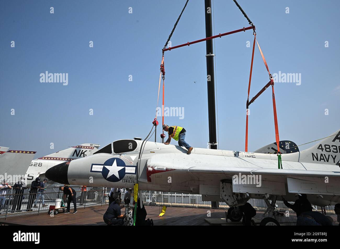 New York, US, July 27, 2021. A historical aircraft Douglas F4D Skyray ...