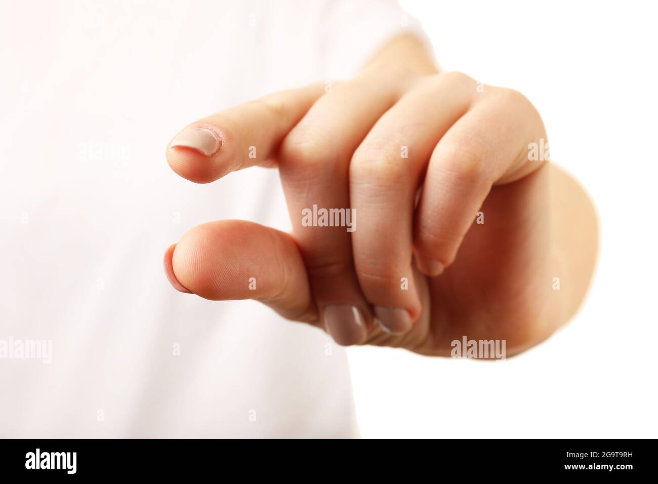Female hand gesture, closeup Stock Photo - Alamy