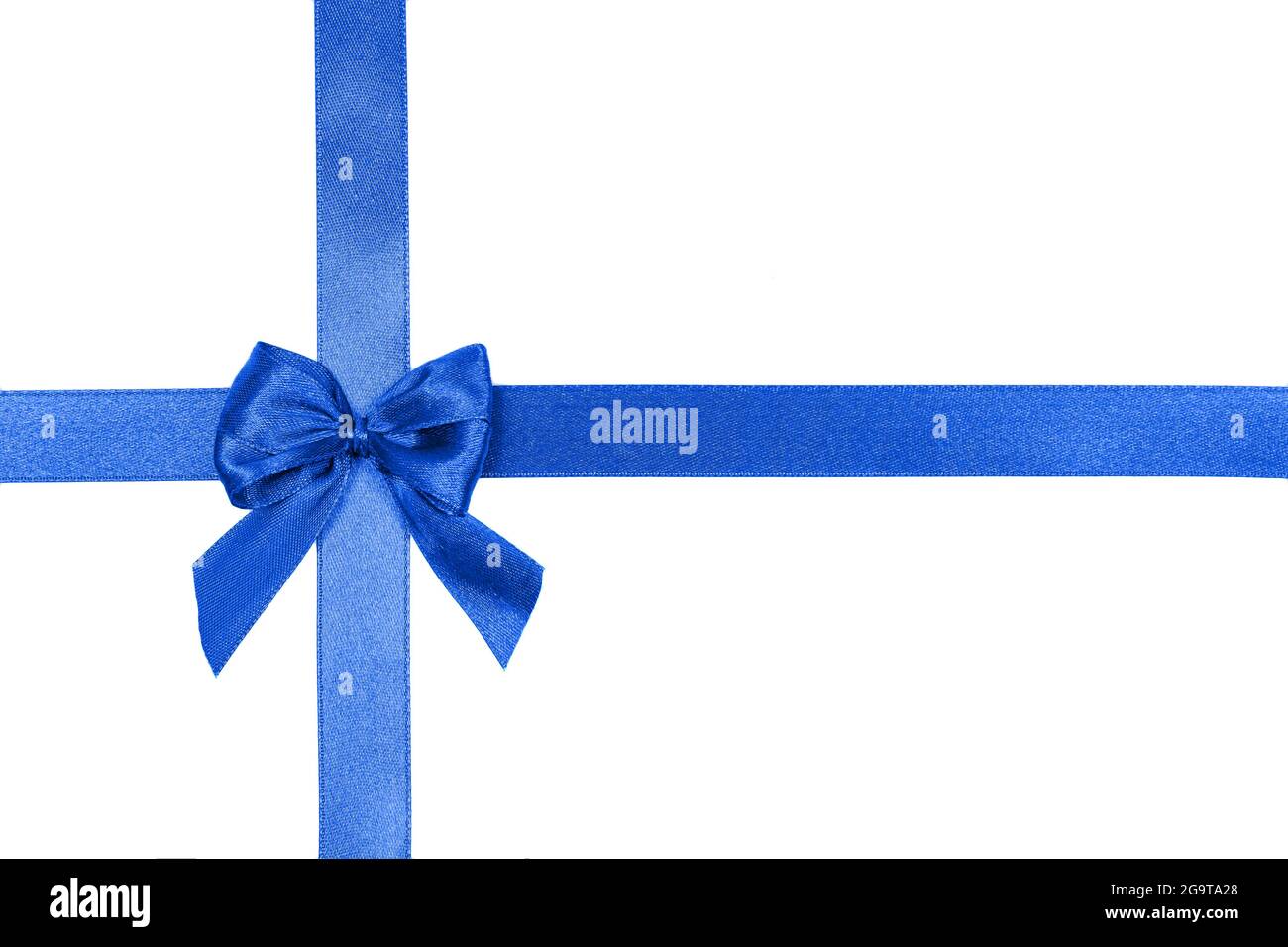 Beautiful blue ribbon with bow isolated on white background Stock Photo ...
