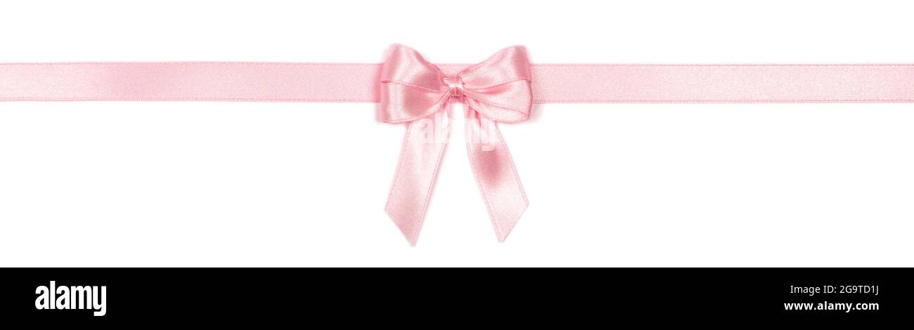 Beautiful pink ribbon with bow isolated on white background Stock Photo ...