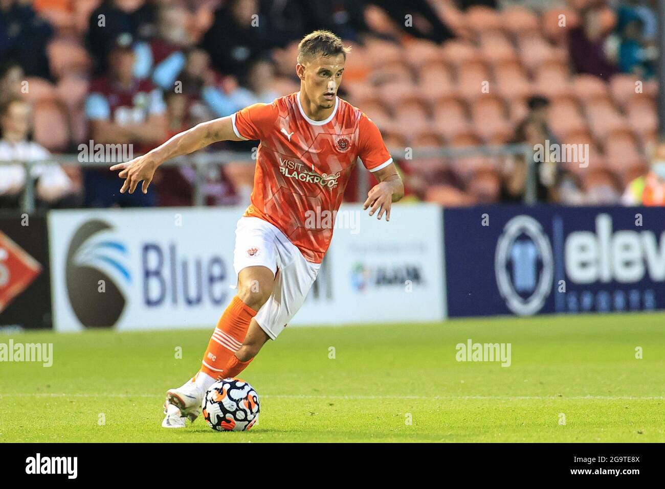 Jerry Yates of Blackpool in action during the game Stock Photo - Alamy
