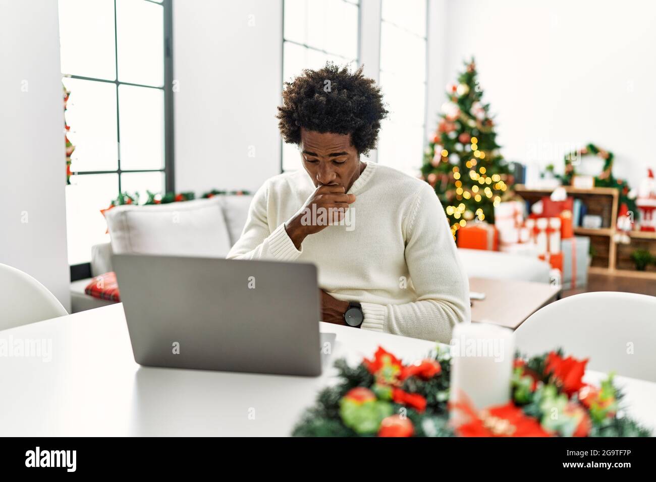 African man coughing working on hi-res stock photography and images - Alamy