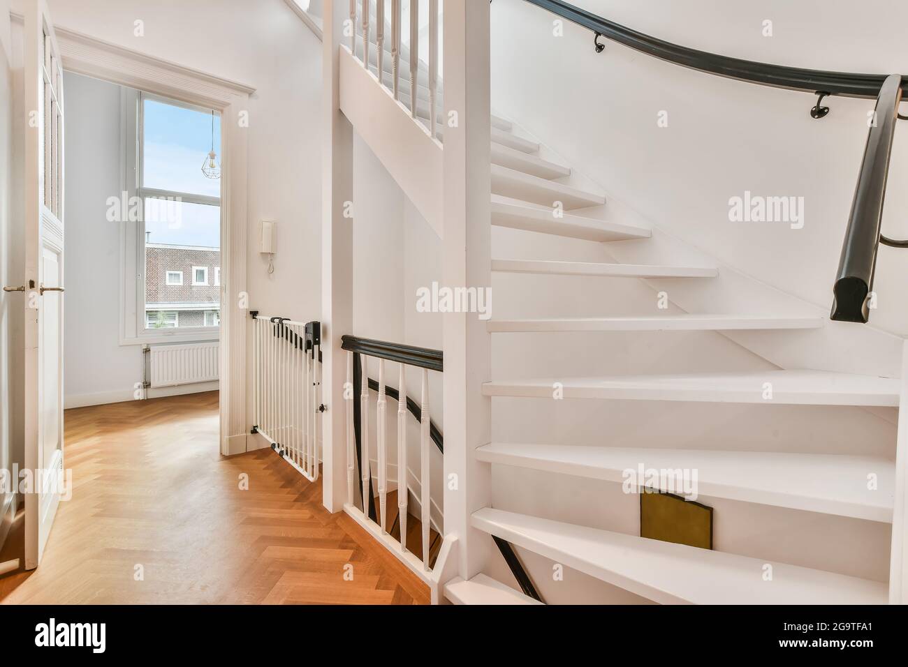Stairs in the luxury hallway looking elegance Stock Photo - Alamy