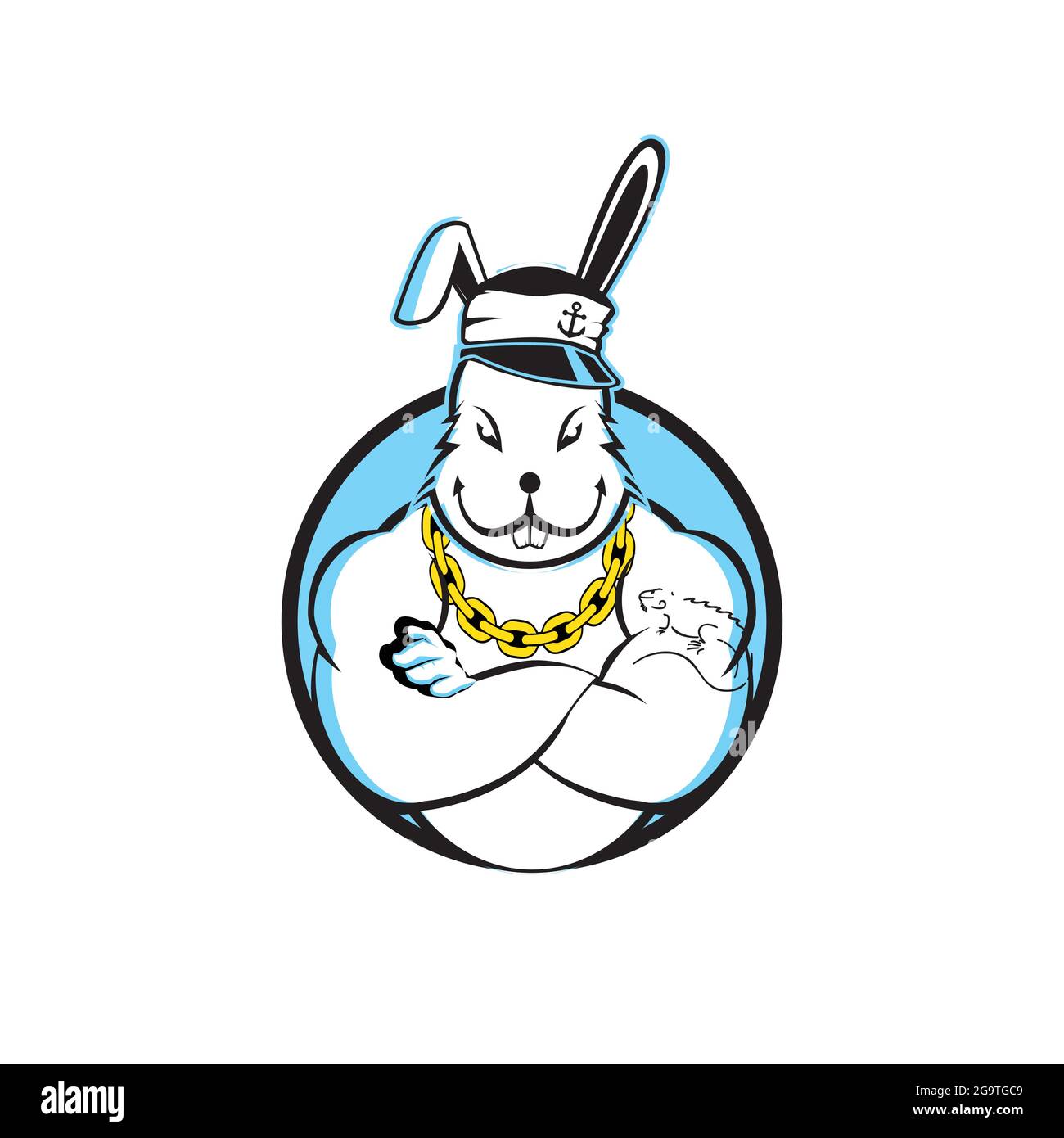 sailor rabbit emblem logo illustration Stock Vector Image & Art - Alamy