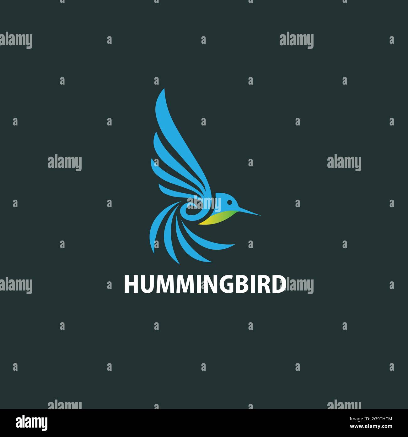 Humming bird logo design flat simple and modern Stock Vector Image ...