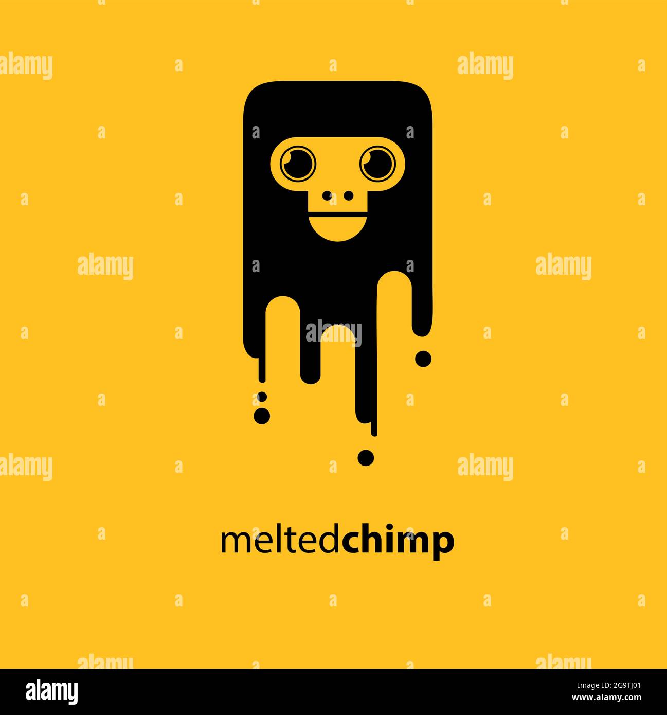 melted chimp vector illustration symbol funny chimp melted like ice ...