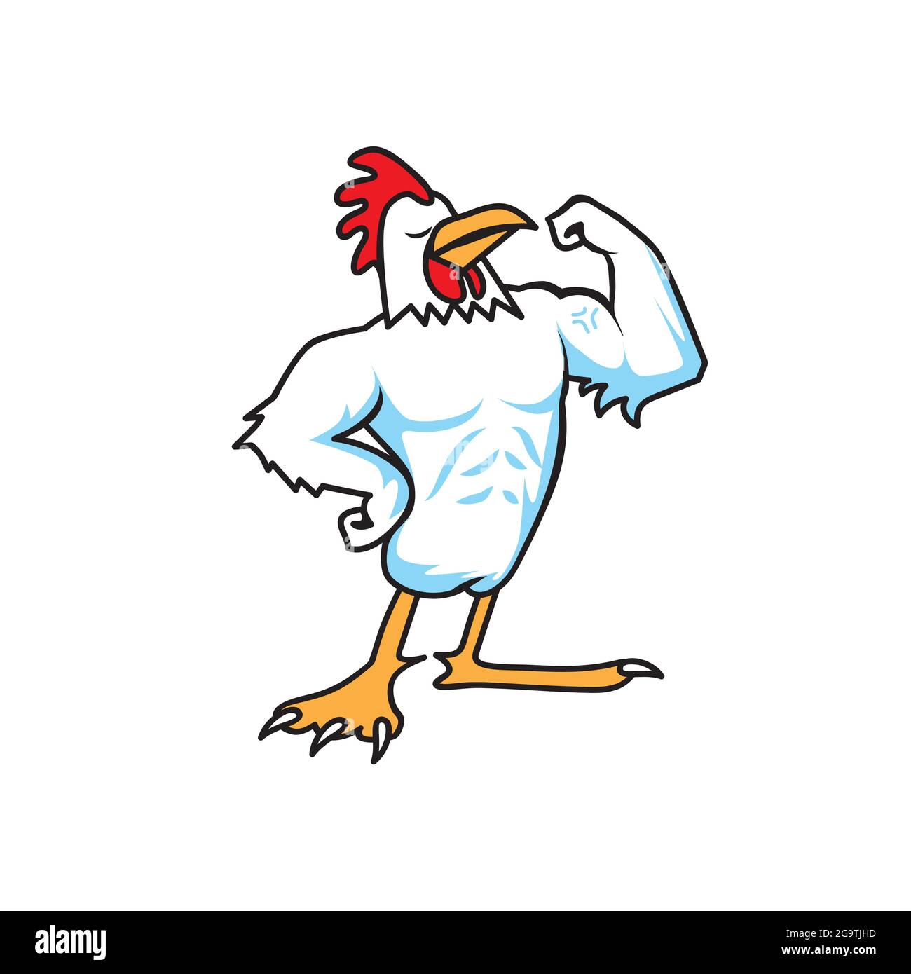 Strong rooster cartoon illustration Stock Vector Image & Art - Alamy