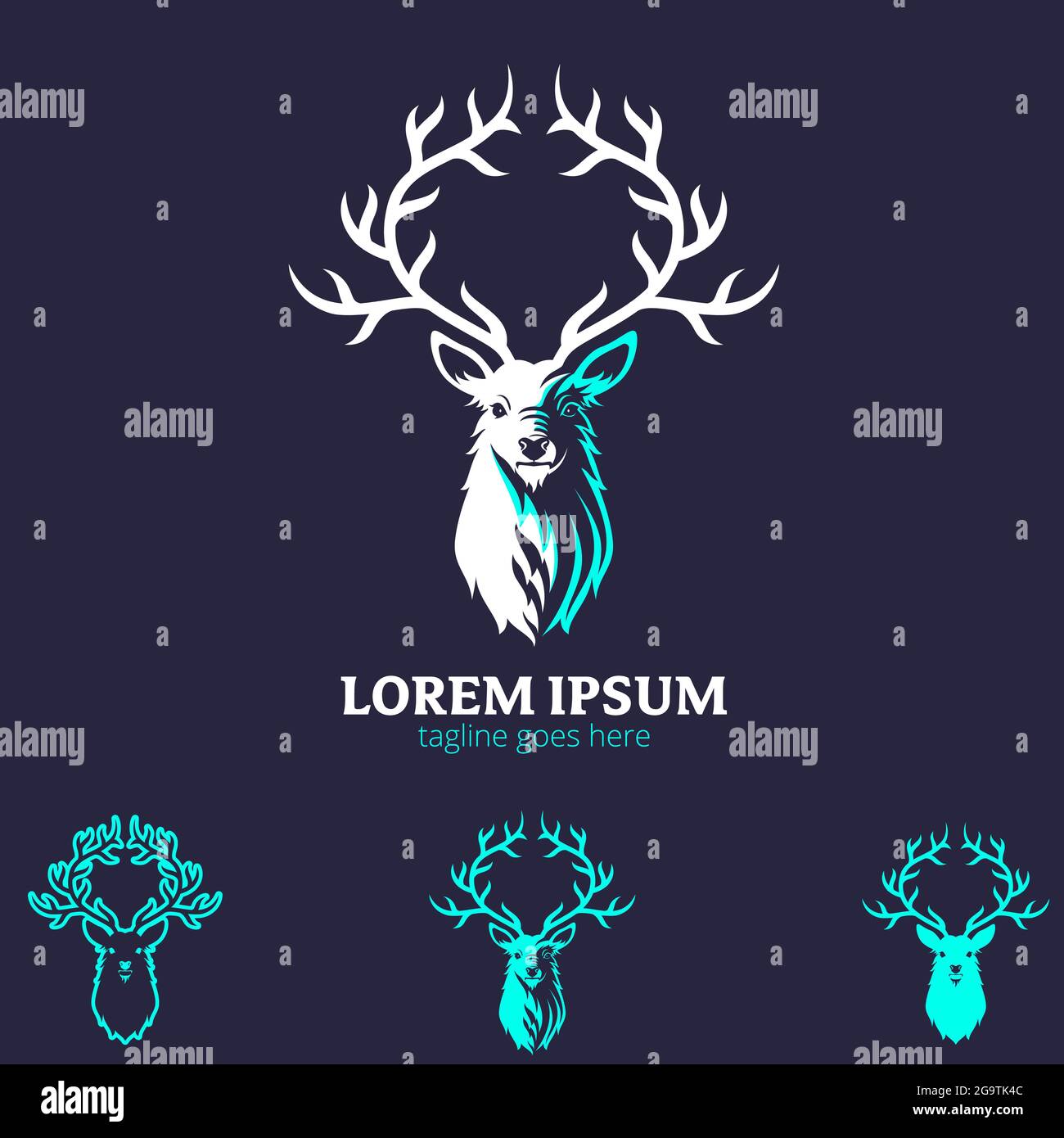 King Stag majestic animal symbol vector illustration Stock Vector Image ...