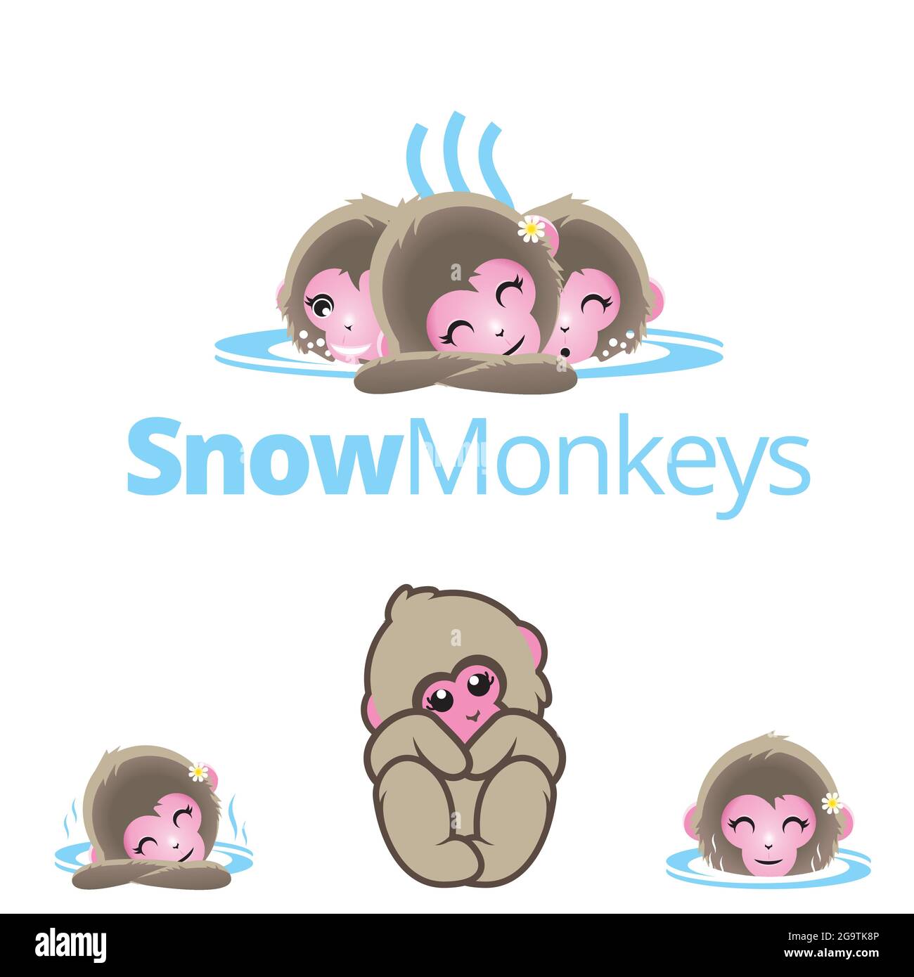 Japanese macaque baby Stock Vector Images - Alamy