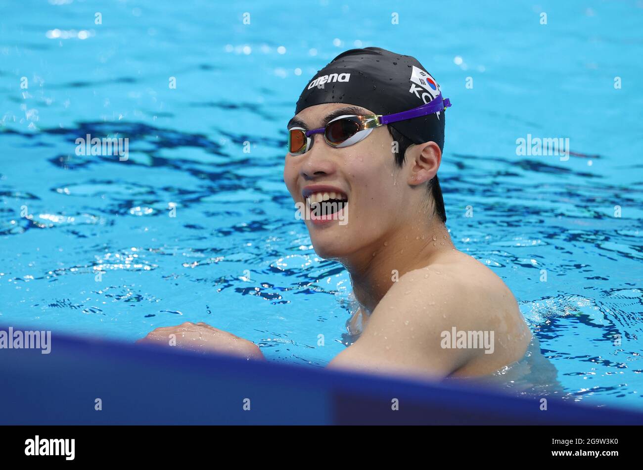 28th July, 2021. S. Korean teen swimmer Hwang Sun-woo South Korean teen ...