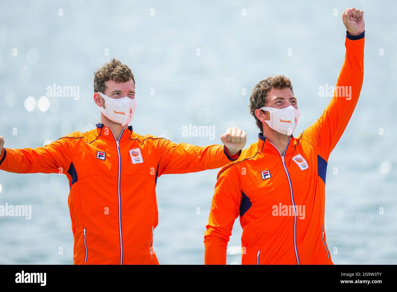 TOKYO, JAPAN - JULY 28: Melvin Twellaar and Stef Broenink of the ...