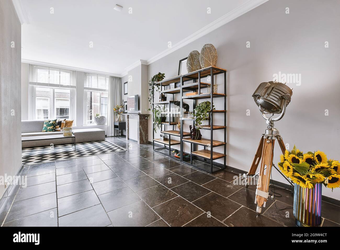 Bright interior design of a luxury house Stock Photo - Alamy