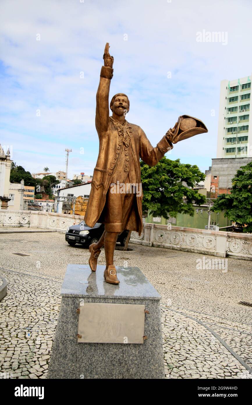salvador, bahia, brazil - july 27, 2021: Statue of poet Gregorio de ...