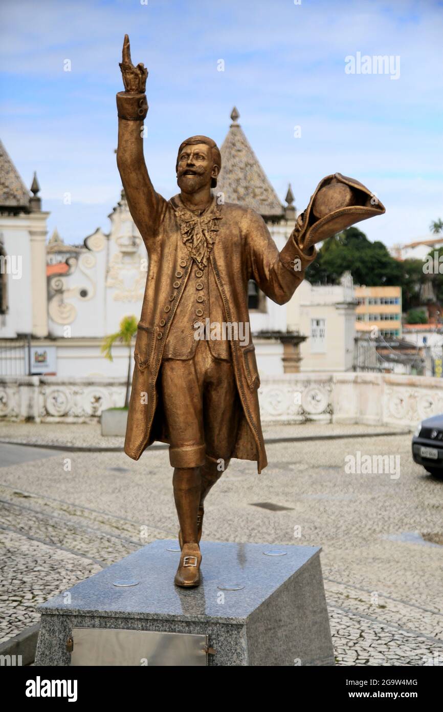 salvador, bahia, brazil - july 27, 2021: Statue of poet Gregorio de ...