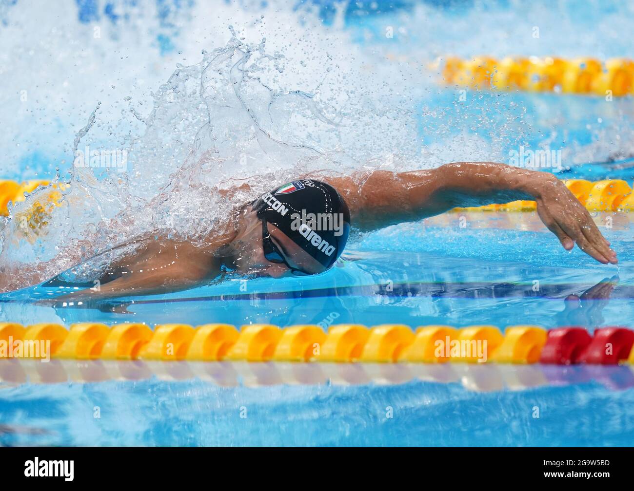 Italy's Thomas Ceccon during the Men's 100m freestyle semifinal 2 at ...