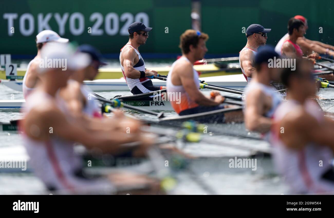 Tokyo, Japan. 28th July, 2021. Hugo Boucheron (C) /Matthieu Androdias ...