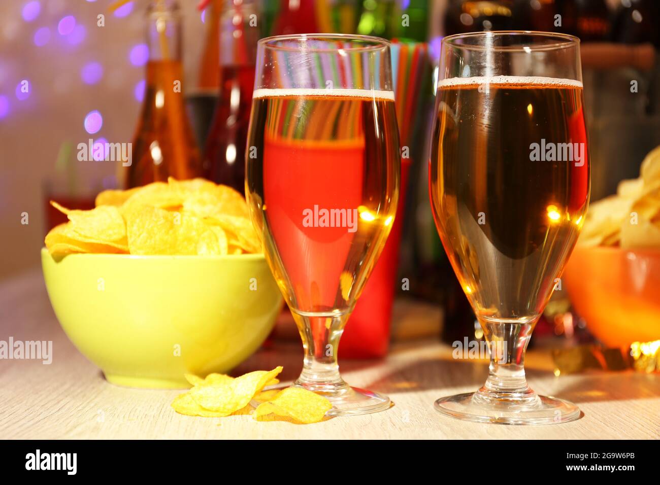 Prepared table with drink for party Stock Photo - Alamy