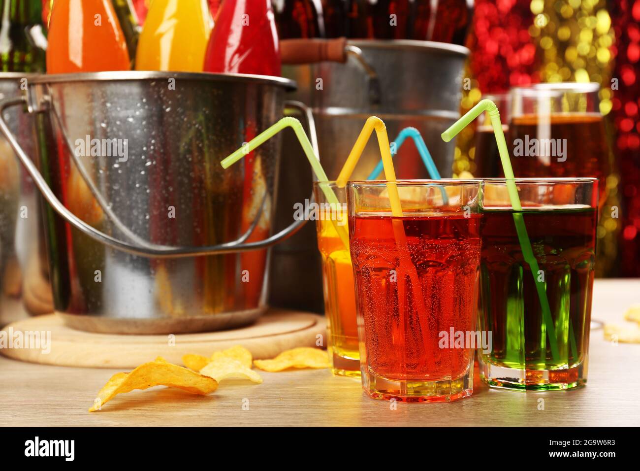 Prepared table with drink for party Stock Photo - Alamy