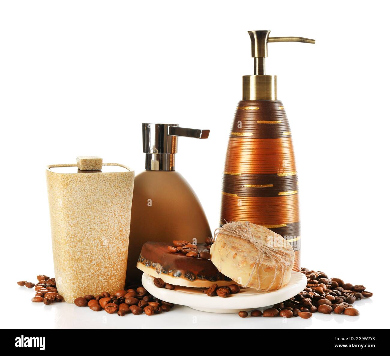 Bathroom set isolated on white Stock Photo - Alamy