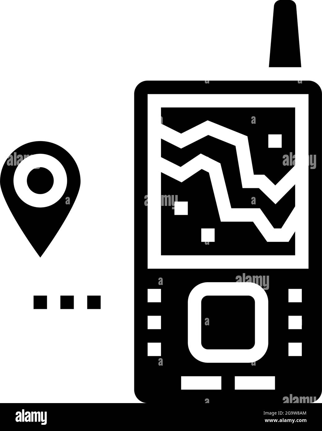 geolocated device glyph icon vector illustration Stock Vector Image ...
