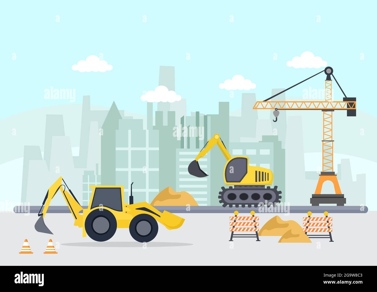Construction of Building Vector illustration. Architecture Makes ...