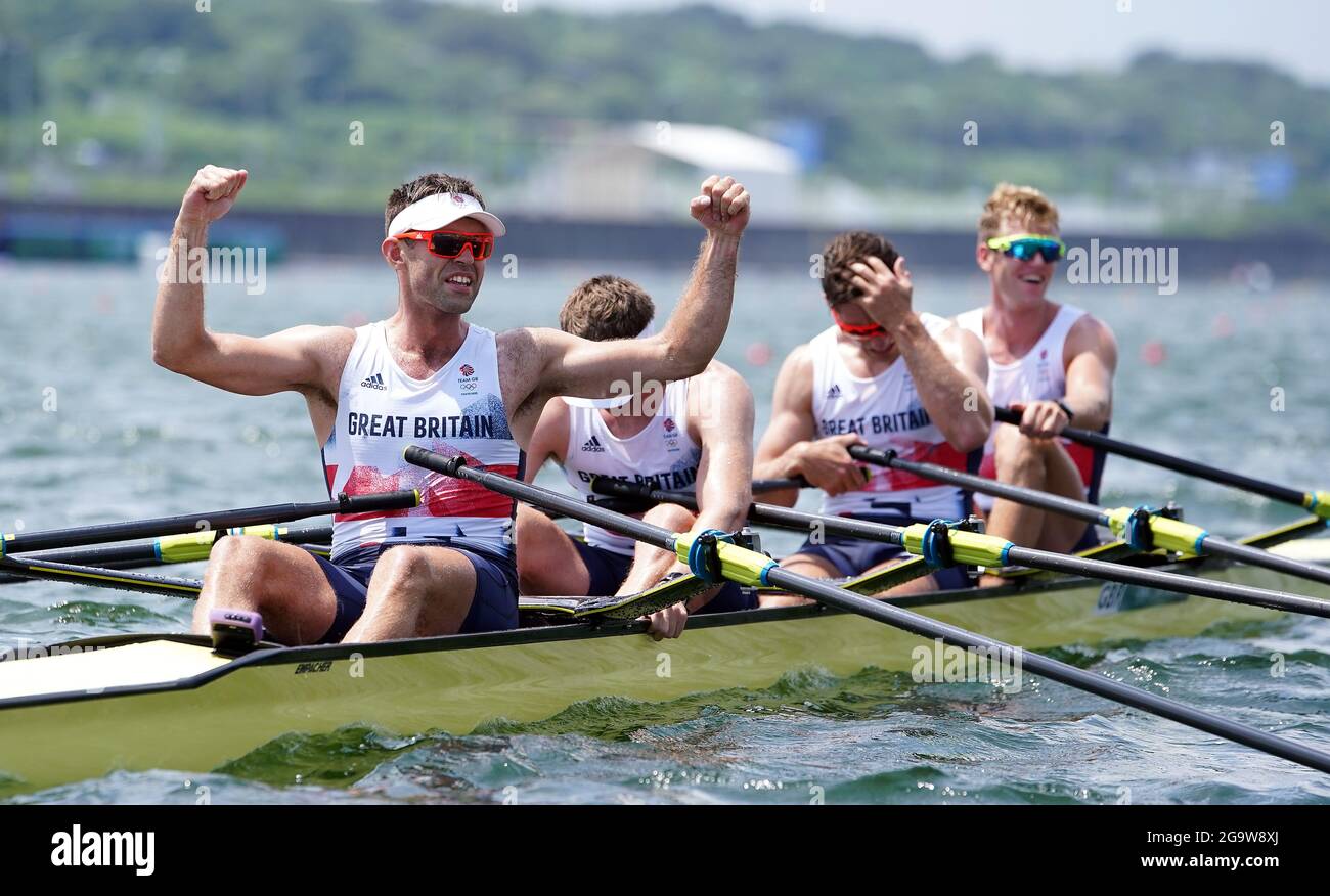 Great Britain's Harry Leask, Angus Groom, Tom Barras and Jack Beaumont ...