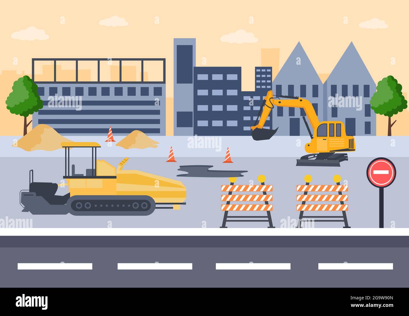 Construction of Building Vector illustration. Architecture Makes ...