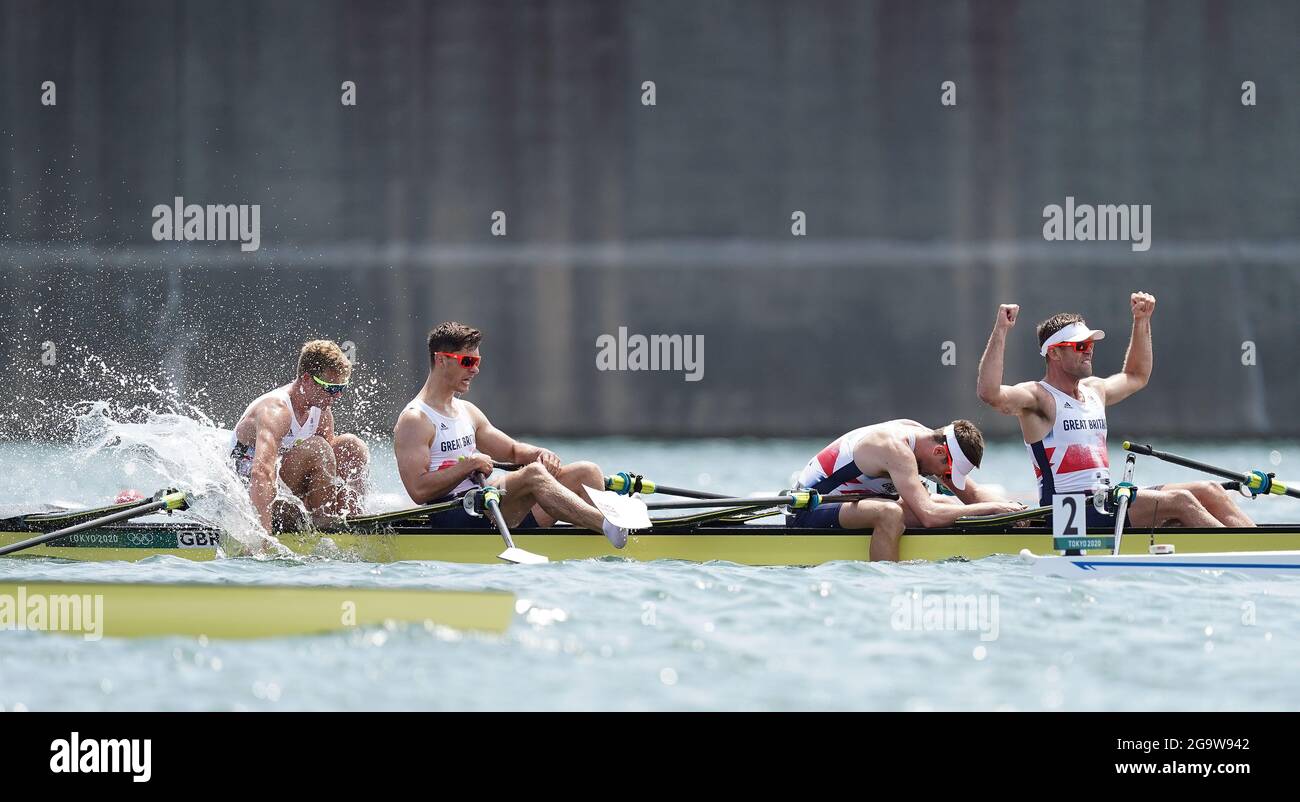 Great Britain's Harry Leask, Angus Groom, Tom Barras and Jack Beaumont ...