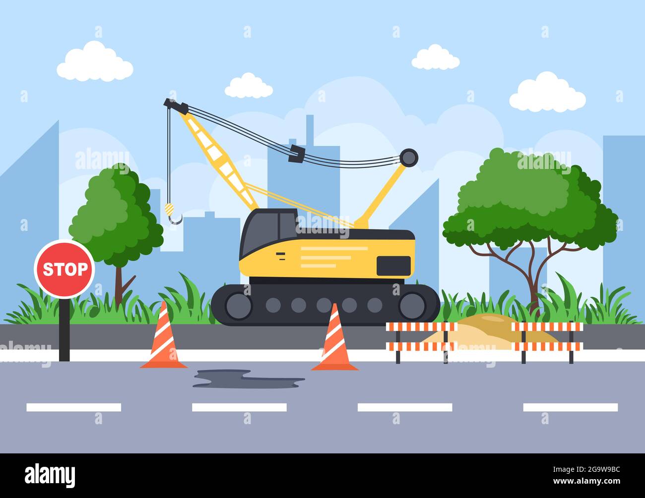 Construction of Building Vector illustration. Architecture Makes ...