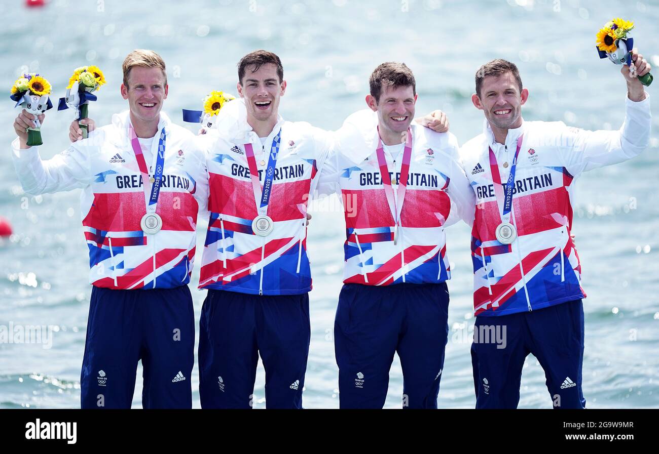 Great Britain's Harry Leask, Angus Groom, Tom Barras and Jack Beaumont ...