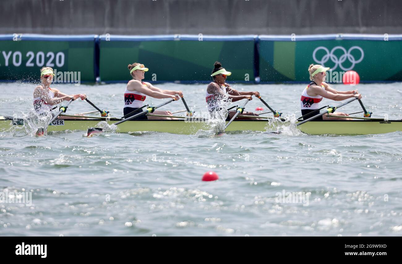 Tokio, Japan. 28th July, 2021. Rowing: Olympics, double sculls, women ...