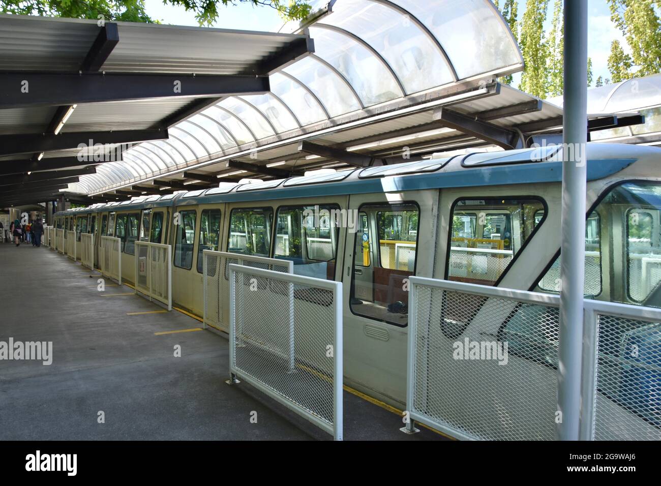 Seattle's iconic Alweg Monorail from Westlake to the Seattle Center ...